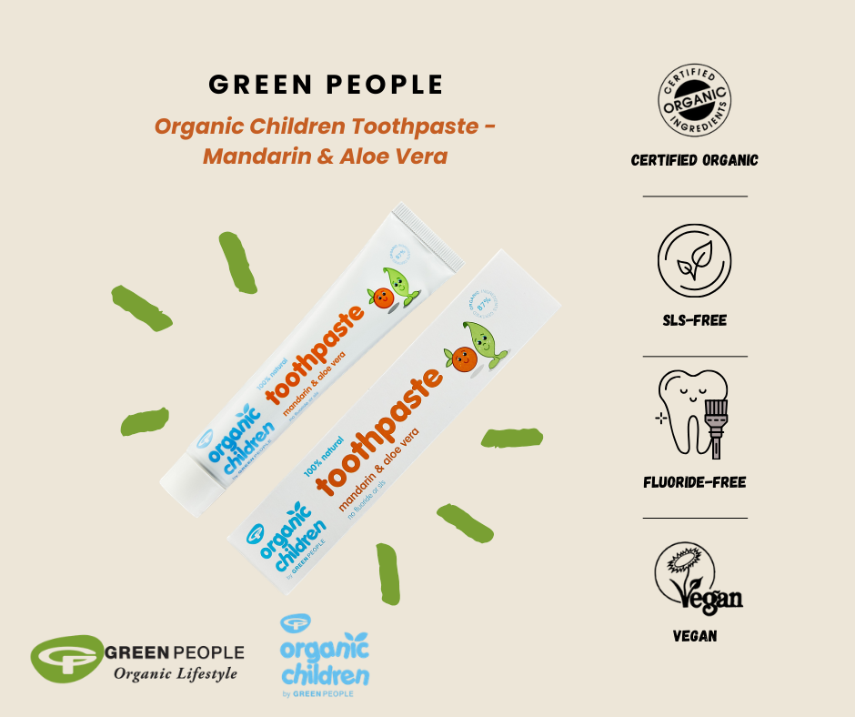 Green People Organic Children Mandarin & Aloe Vera Toothpaste, 50 ml ...